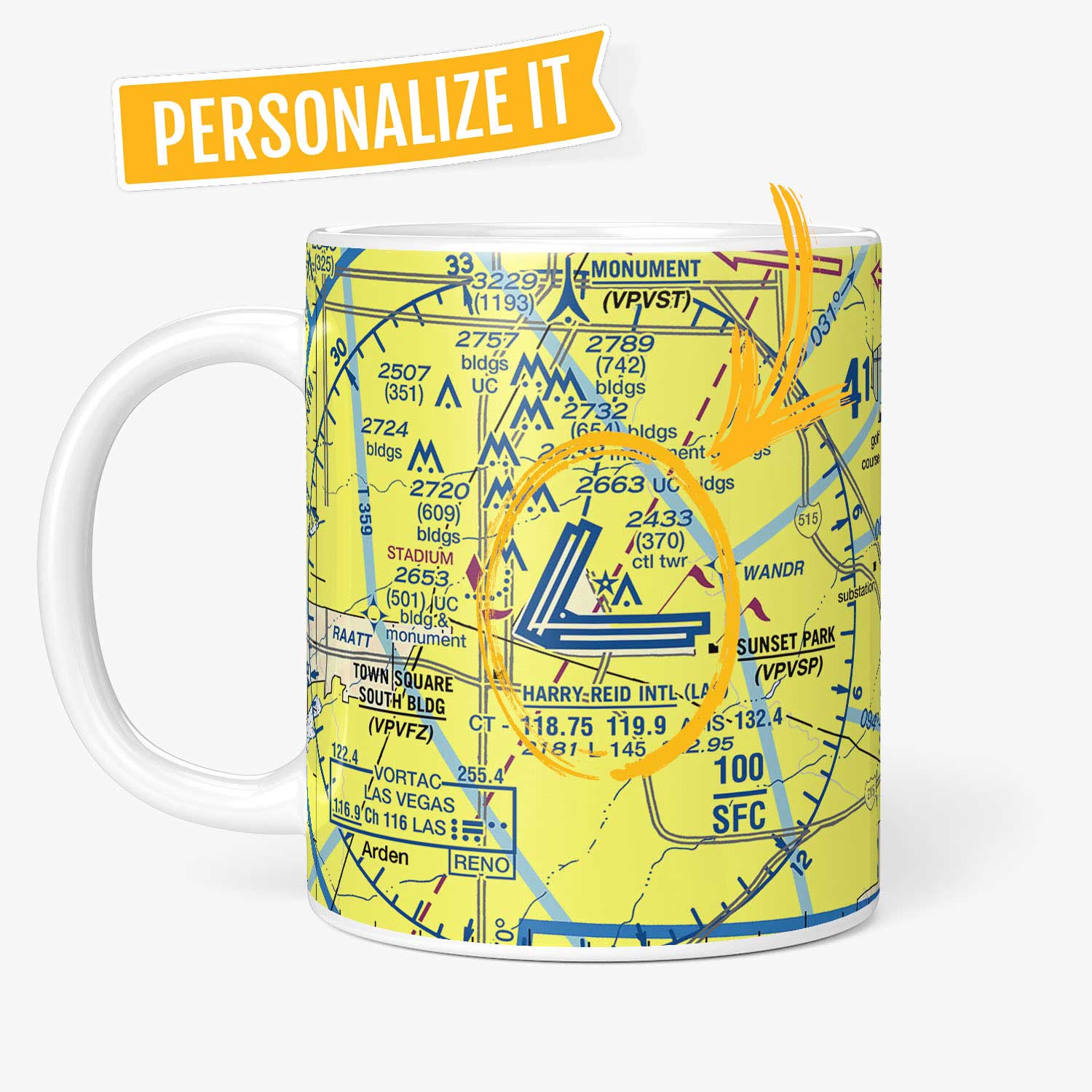 Custom Aeronautical Chart Coffee Mug – Flight Shop